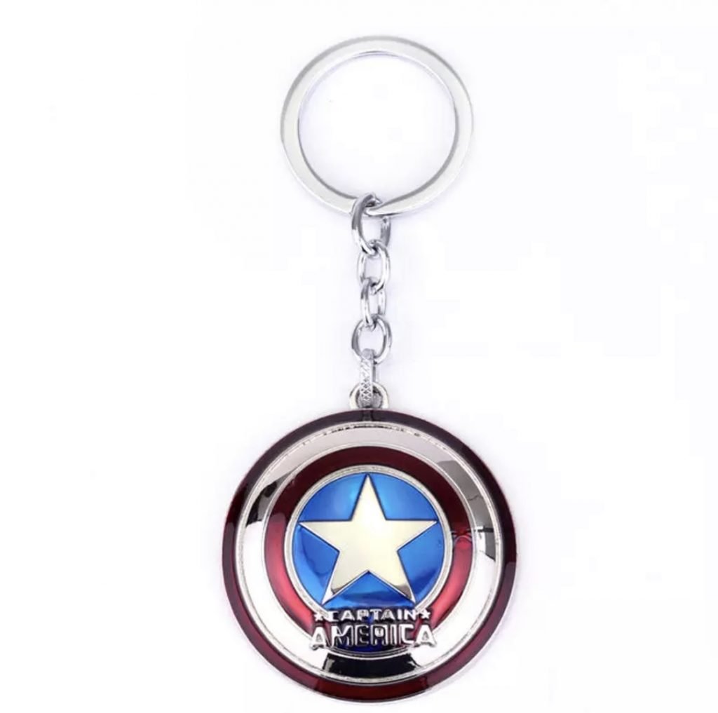 Captain America Initial Shiny Shield Keychain